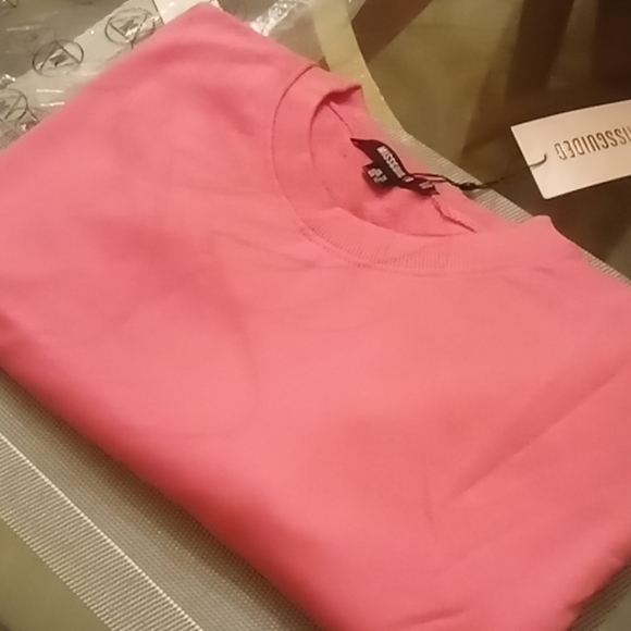 Missguided | Tops | Pink Drop Shoulder Oversized Sweatshirt | Poshmark